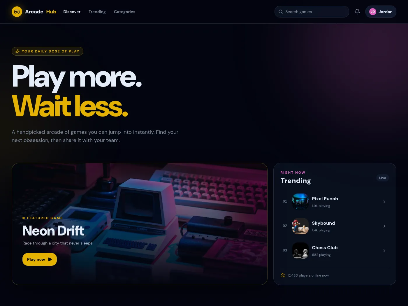 ArcadeHub Web Platform