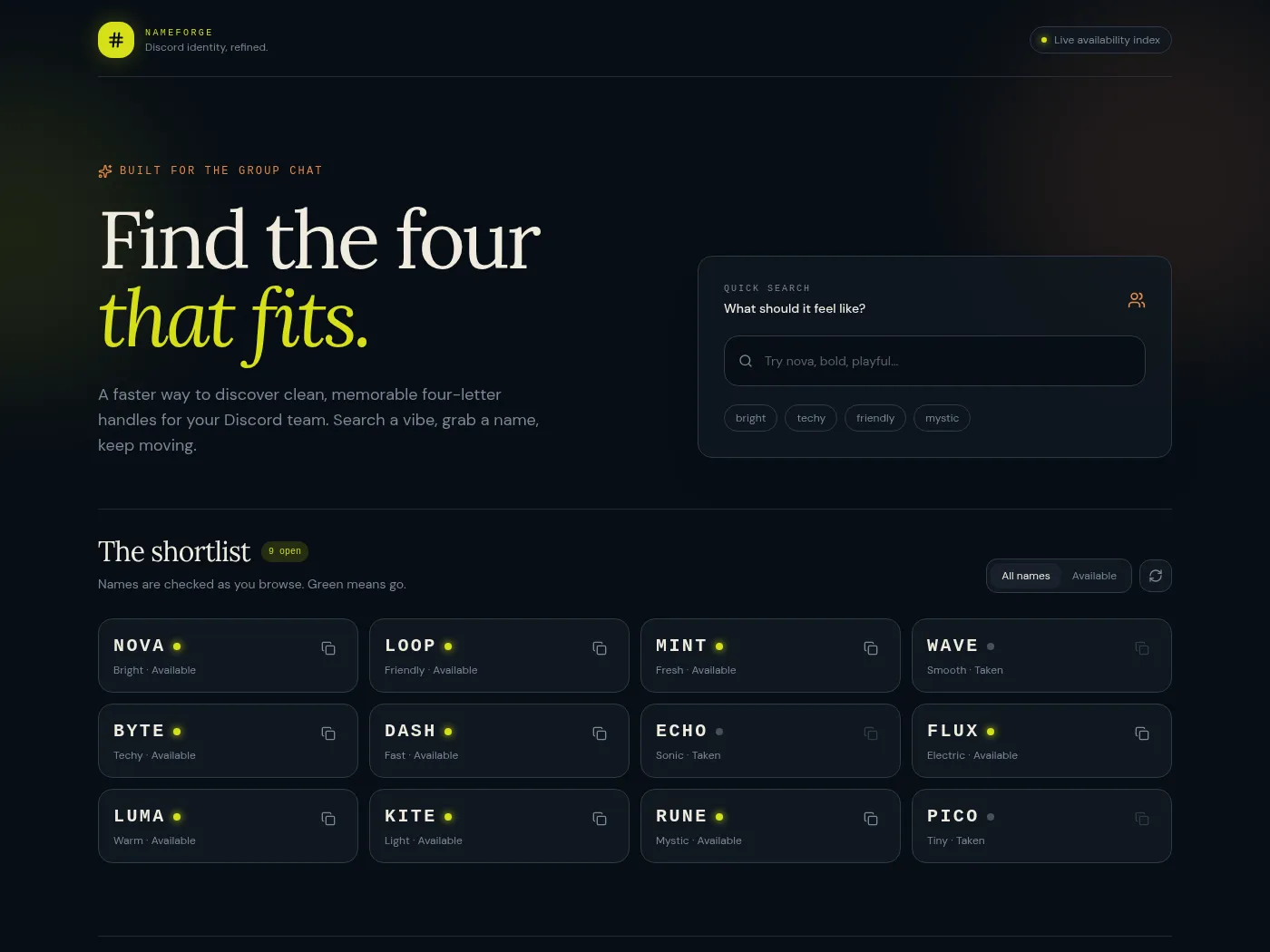 Discord Name Finder