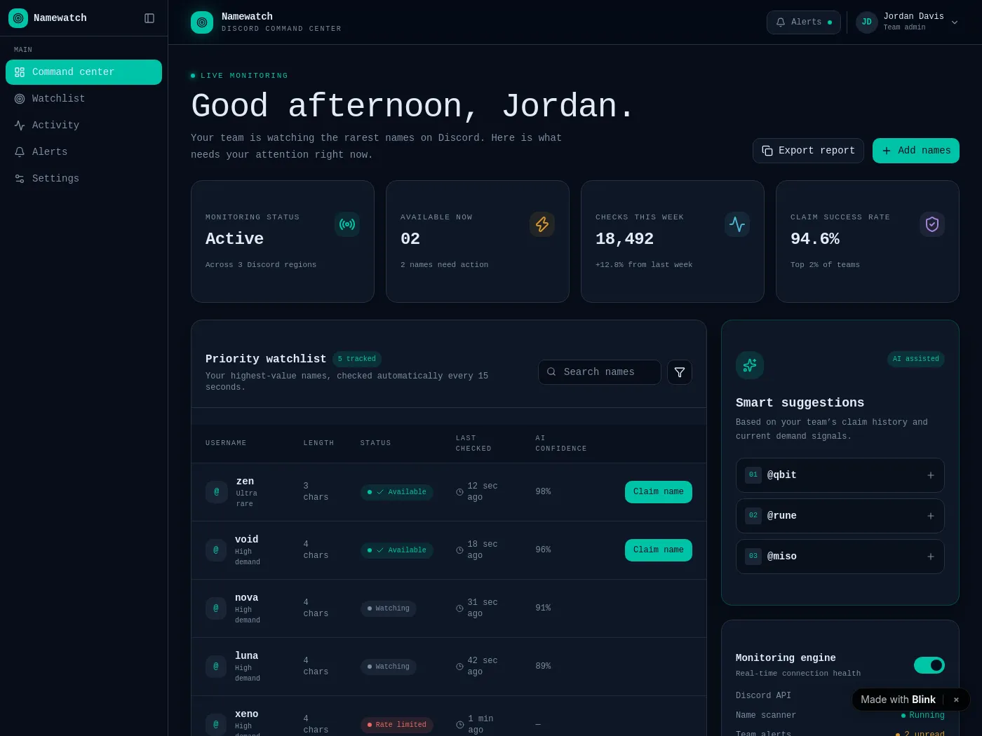 Discord Name Sniper AI