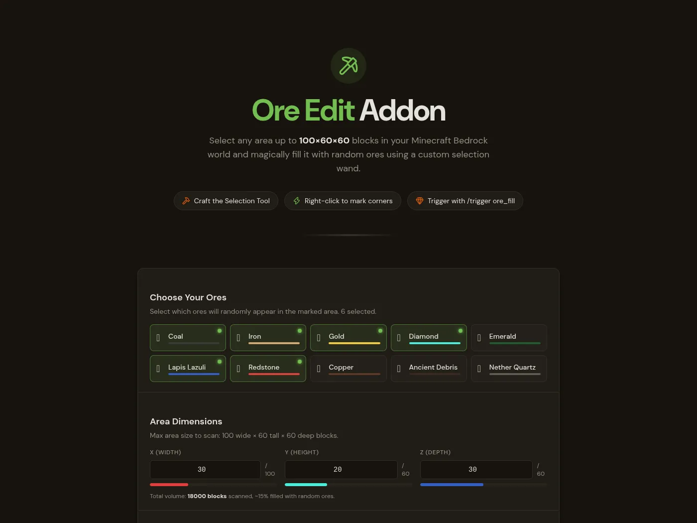 Ore Edit Addon