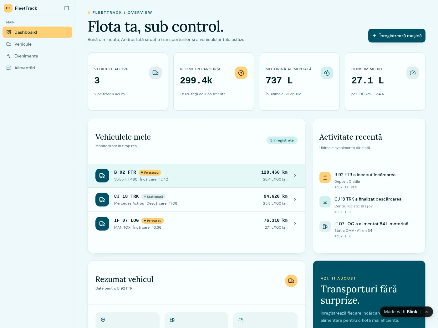 FleetTrack Dashboard