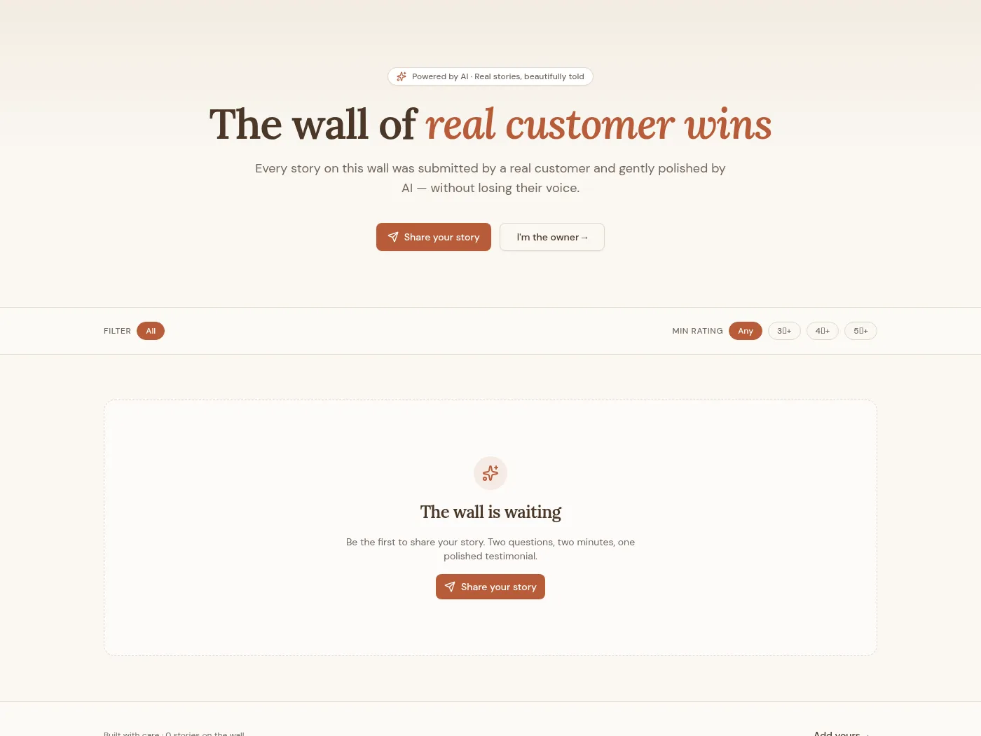 Testimonial AI Wall
