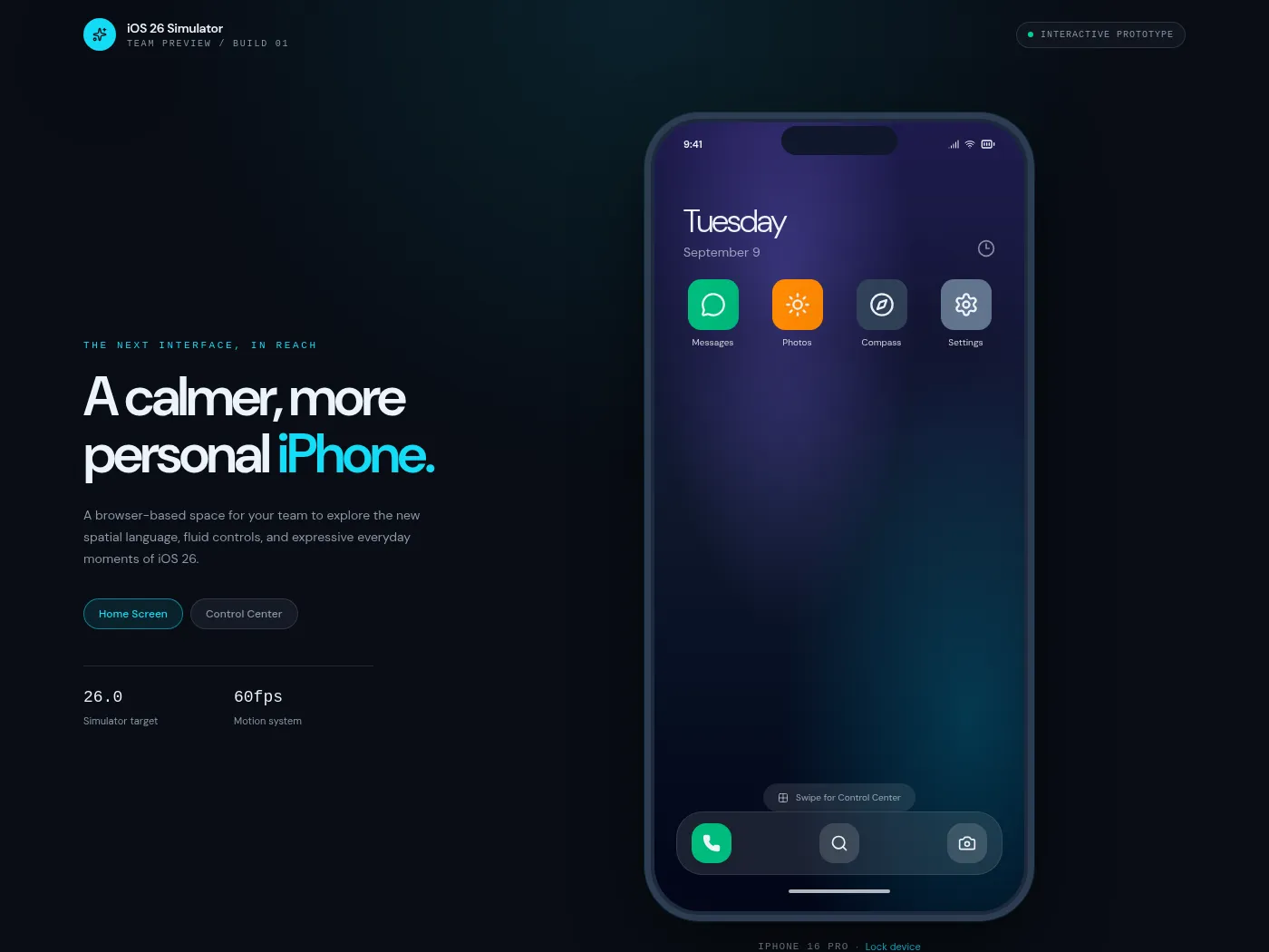 iOS 26 Web Simulator