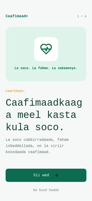 Caafimaad+ Health Mobile App