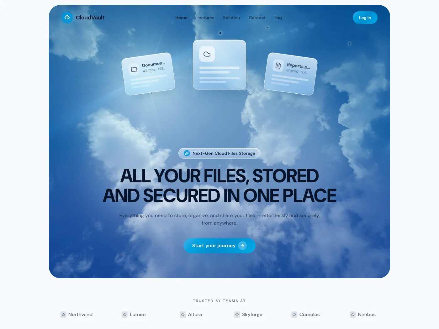 CloudVault Landing Page