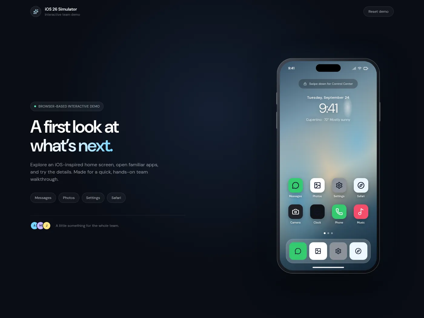 iOS 26 Web Simulator