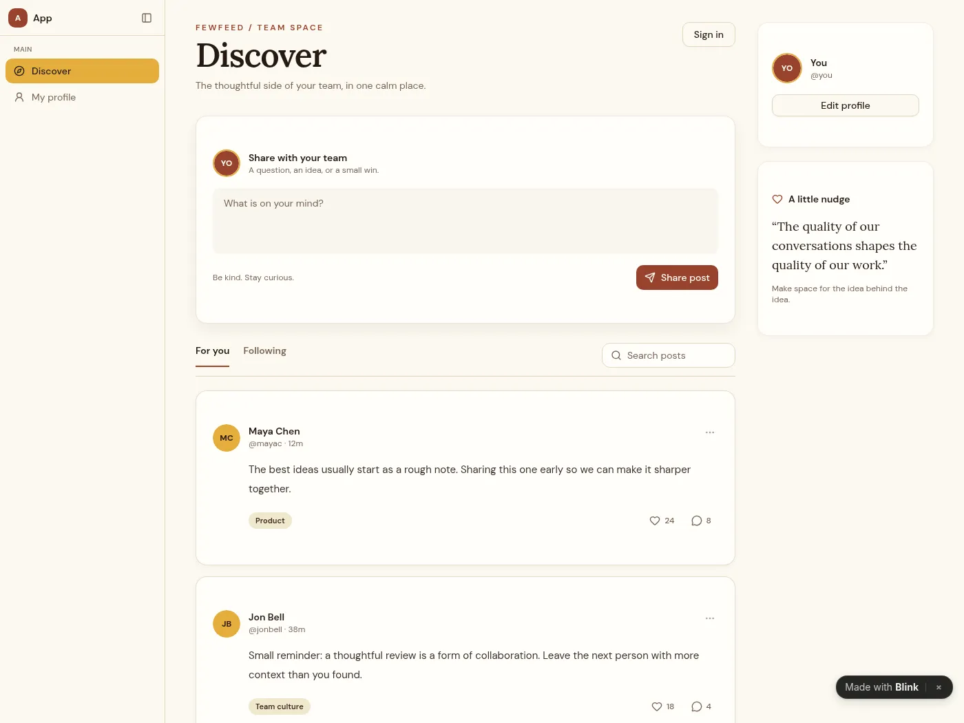 Fewfeed Social Clone