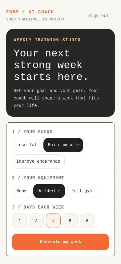 AI Workout Coach