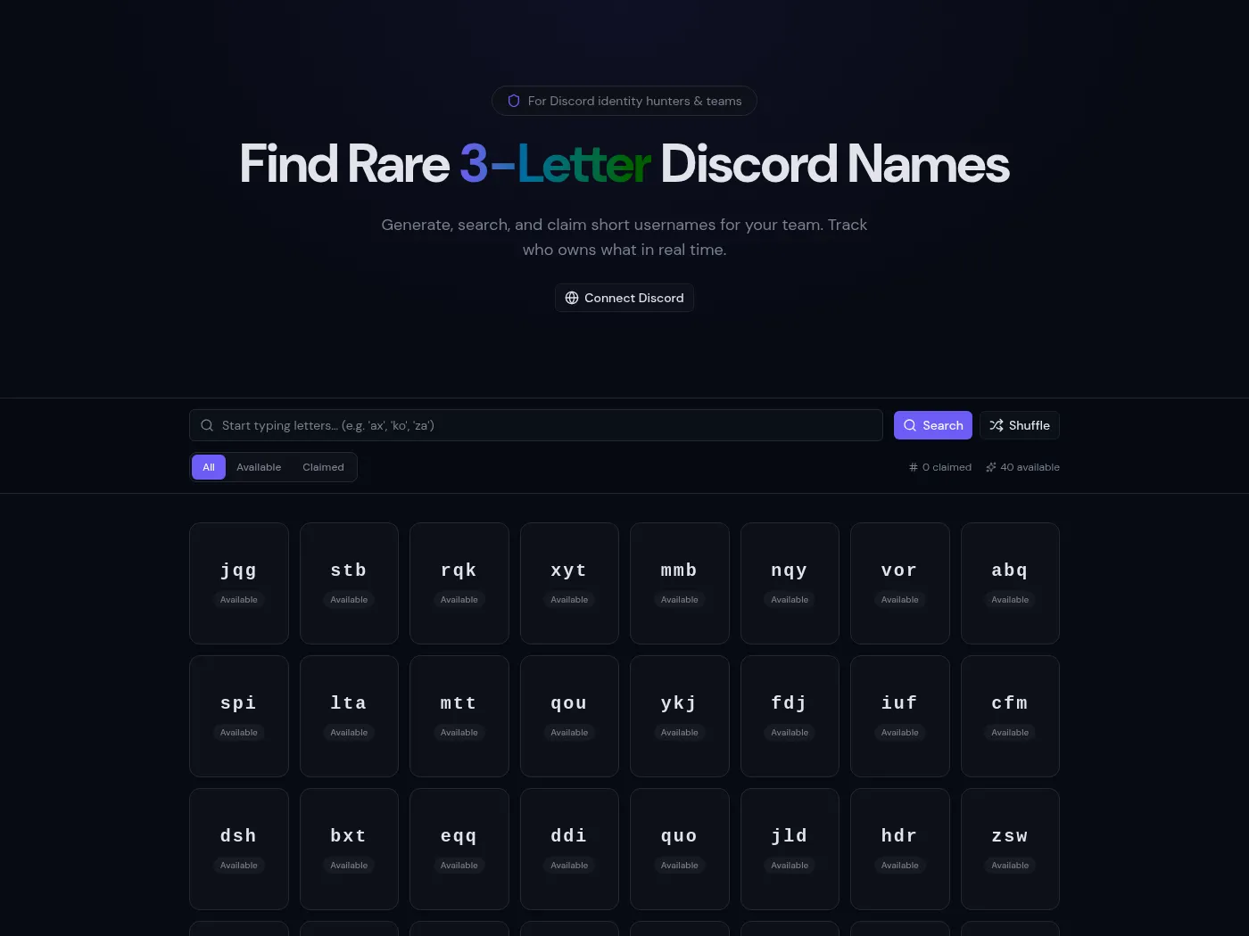 Discord Name Finder
