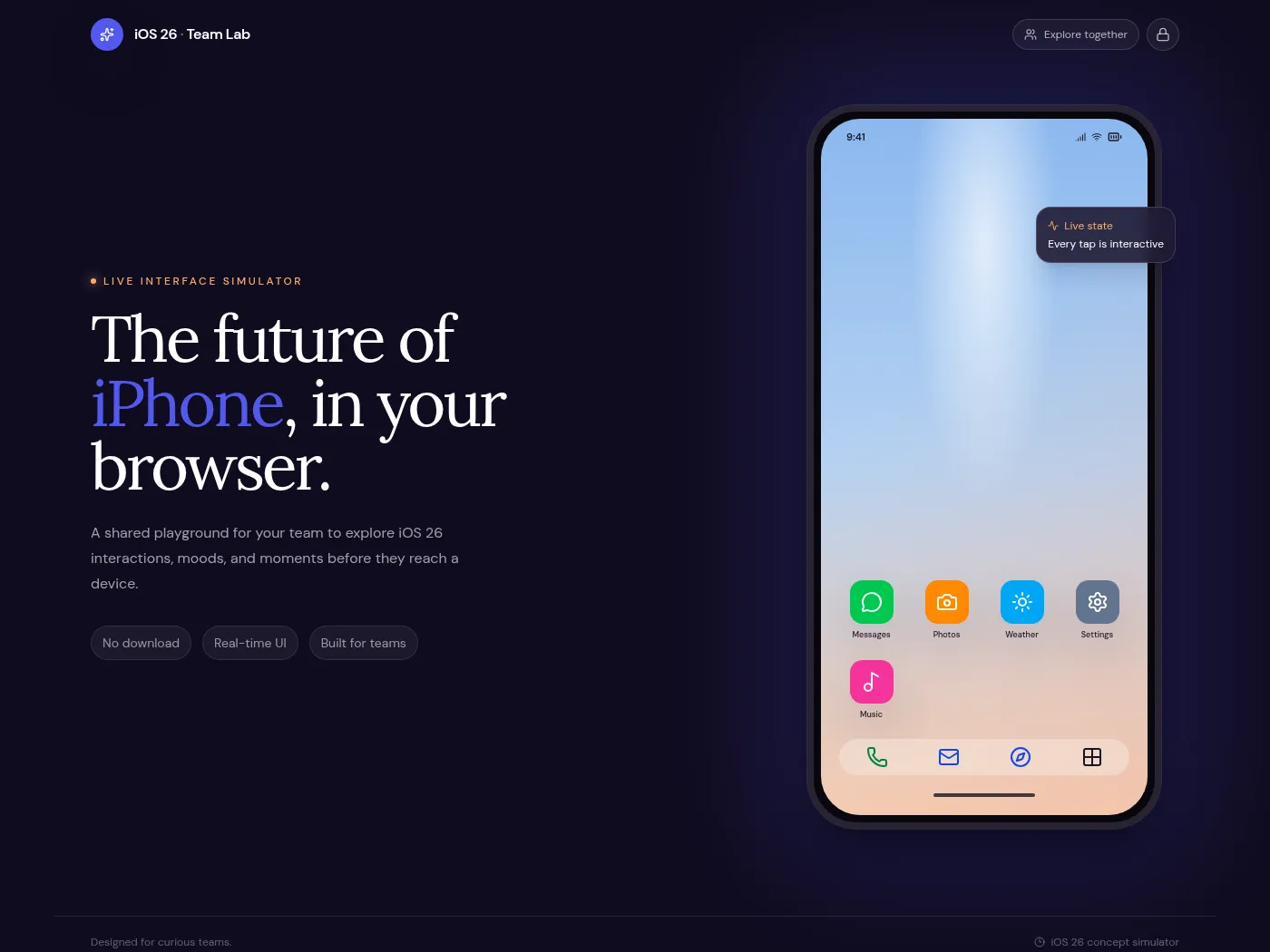 iOS 26 Web Simulator