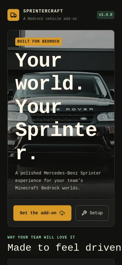 SprinterCraft Add-On
