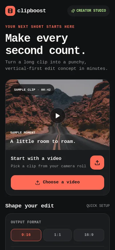 ClipBoost Al Video Editor
