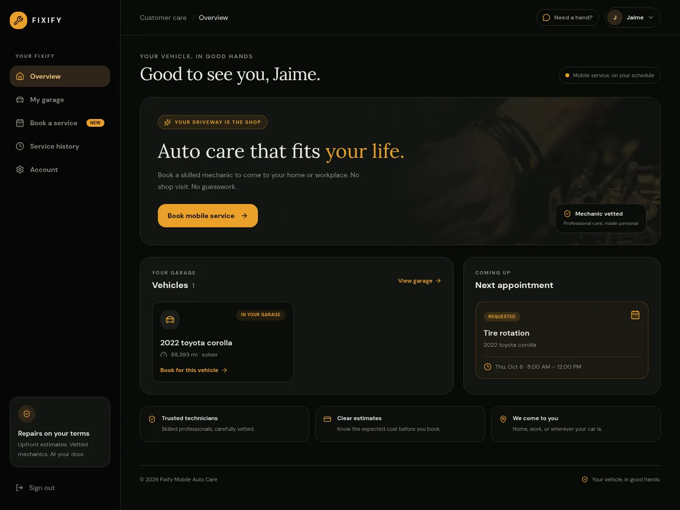 Fixify Booking Web App