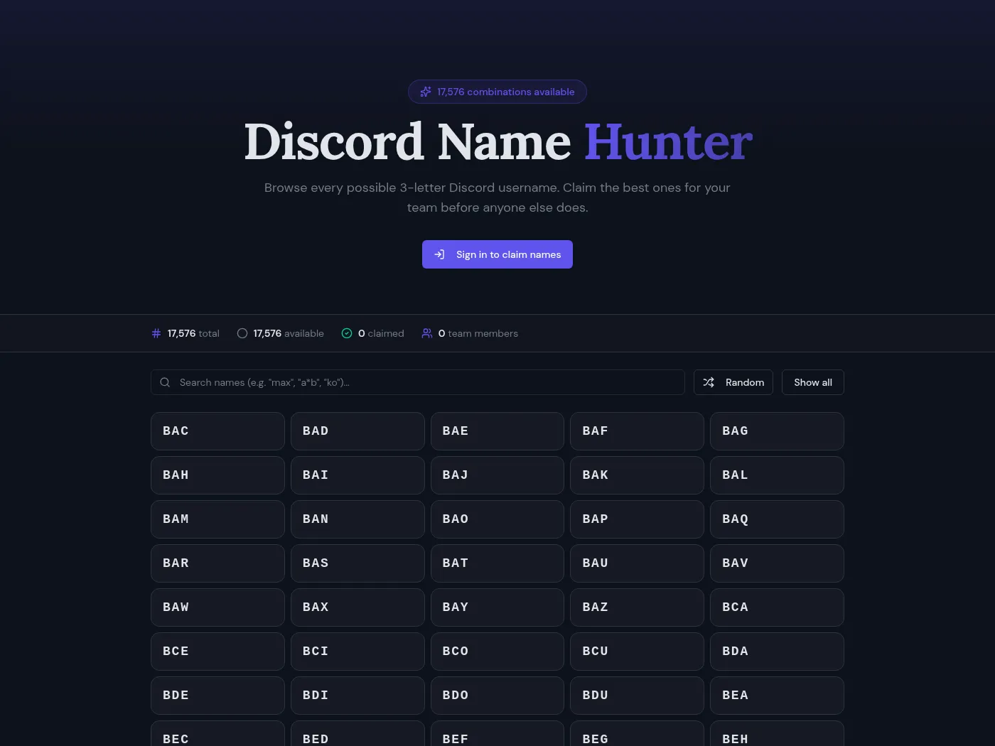 Discord Name Hunter