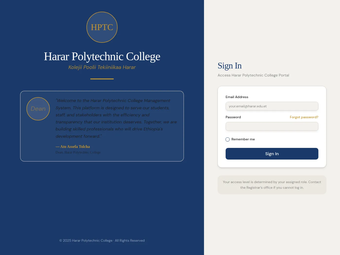Harar Polytechnic College OS