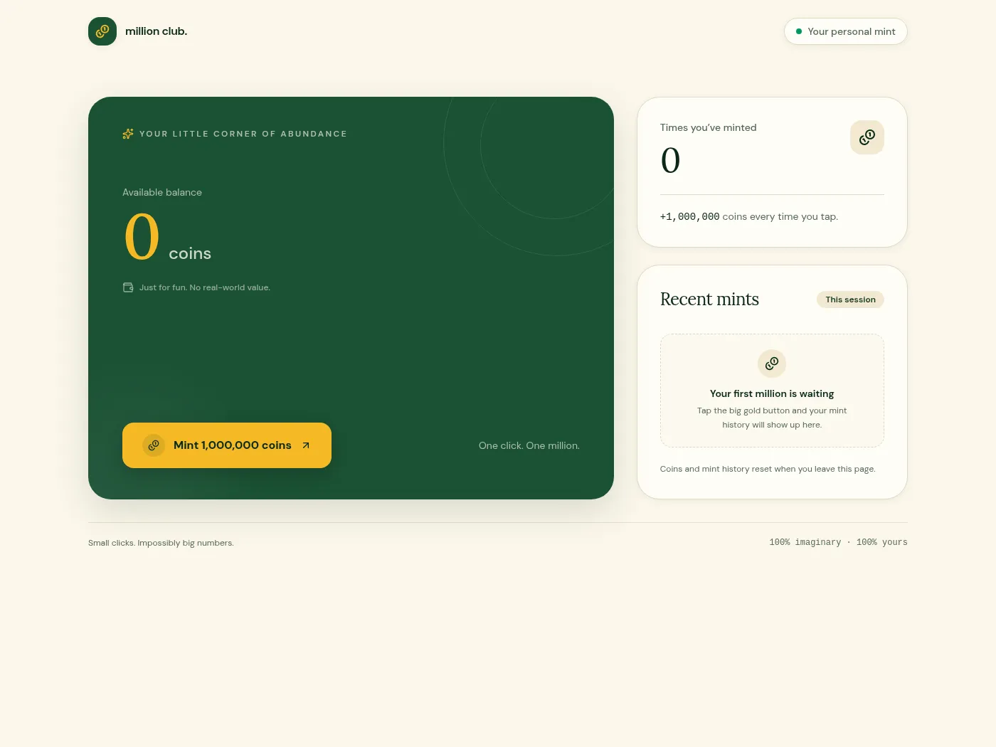 Million Coin Dashboard