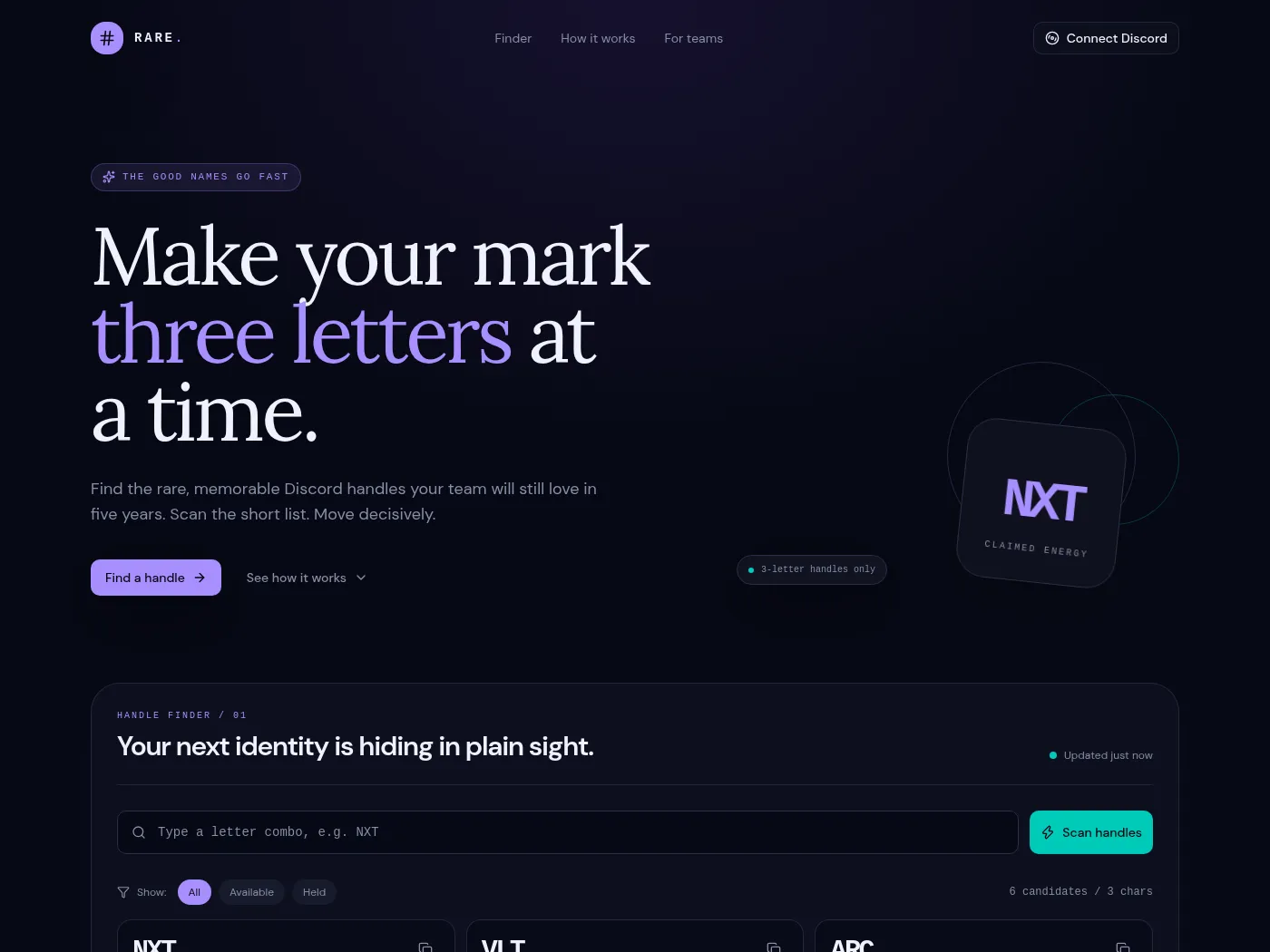 Rare Discord Handle Finder