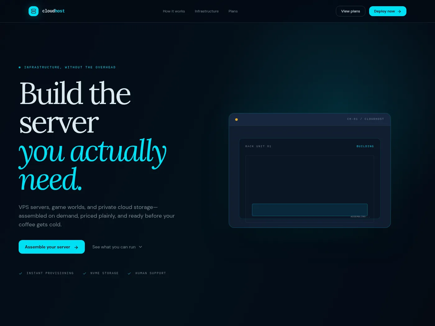 CloudHost Interactive Landing