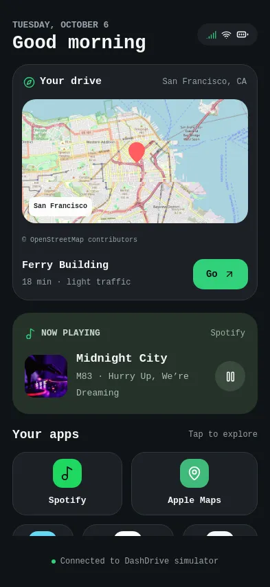 CarPlay Dash Simulator