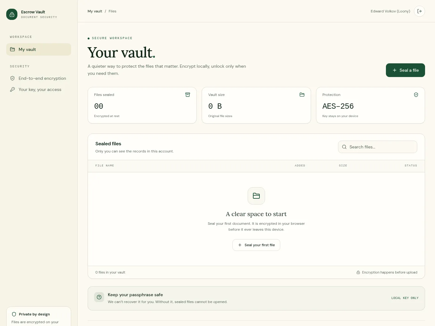Escrow File Vault