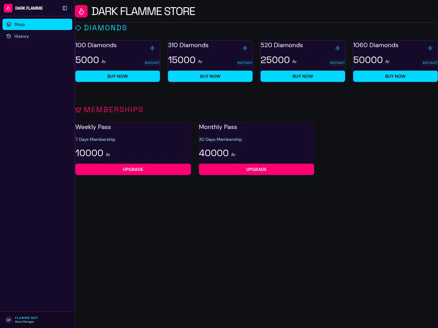 Dark Flamme FF Store
