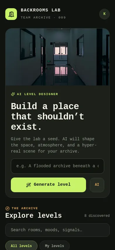 Backrooms Lab AI
