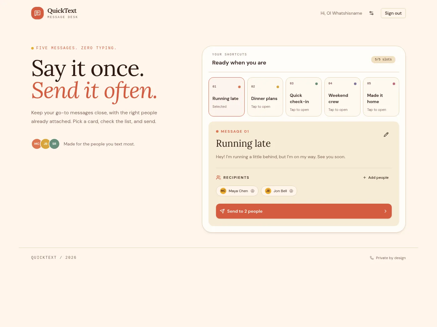 QuickText Messenger