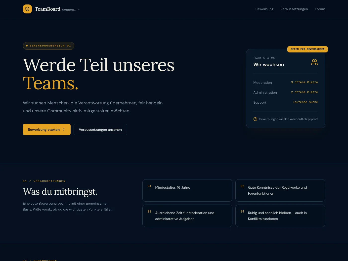 Admin Bewerbung Forum