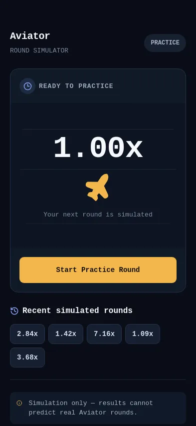 Aviator Round Simulator