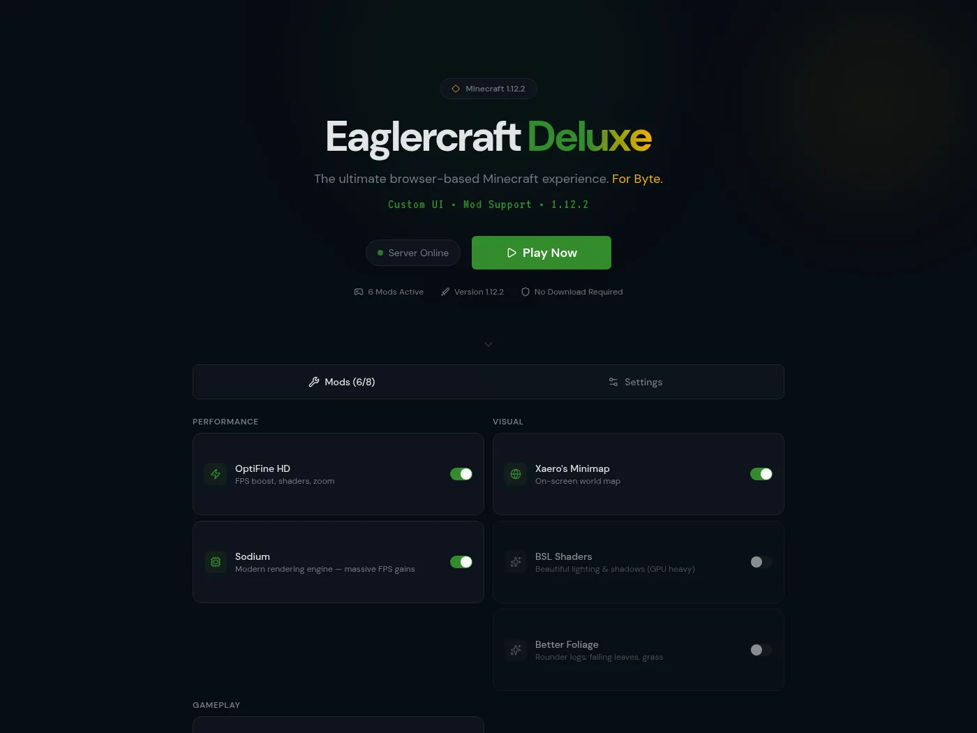 Eaglercraft Deluxe Web Client