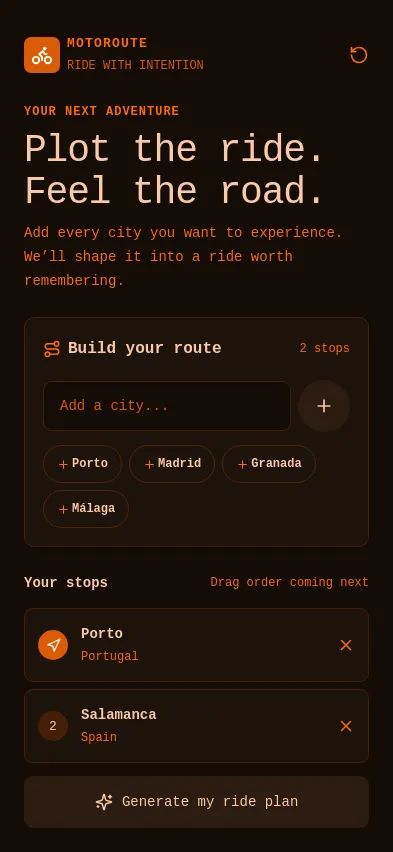 MotoRoute Planner