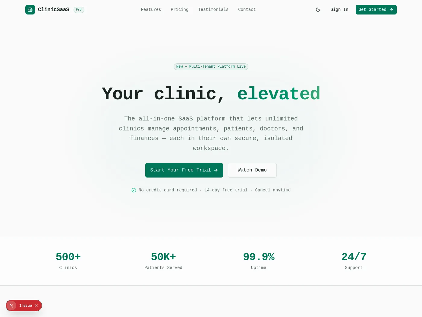 ClinicSaaS Pro