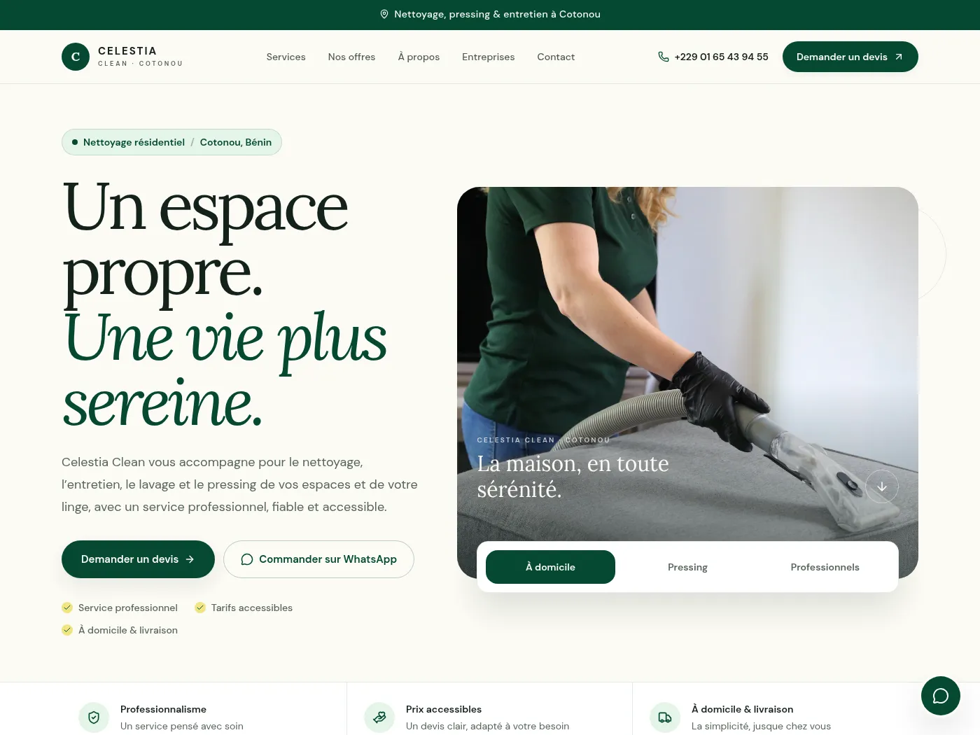 Celestia Clean Pro Website