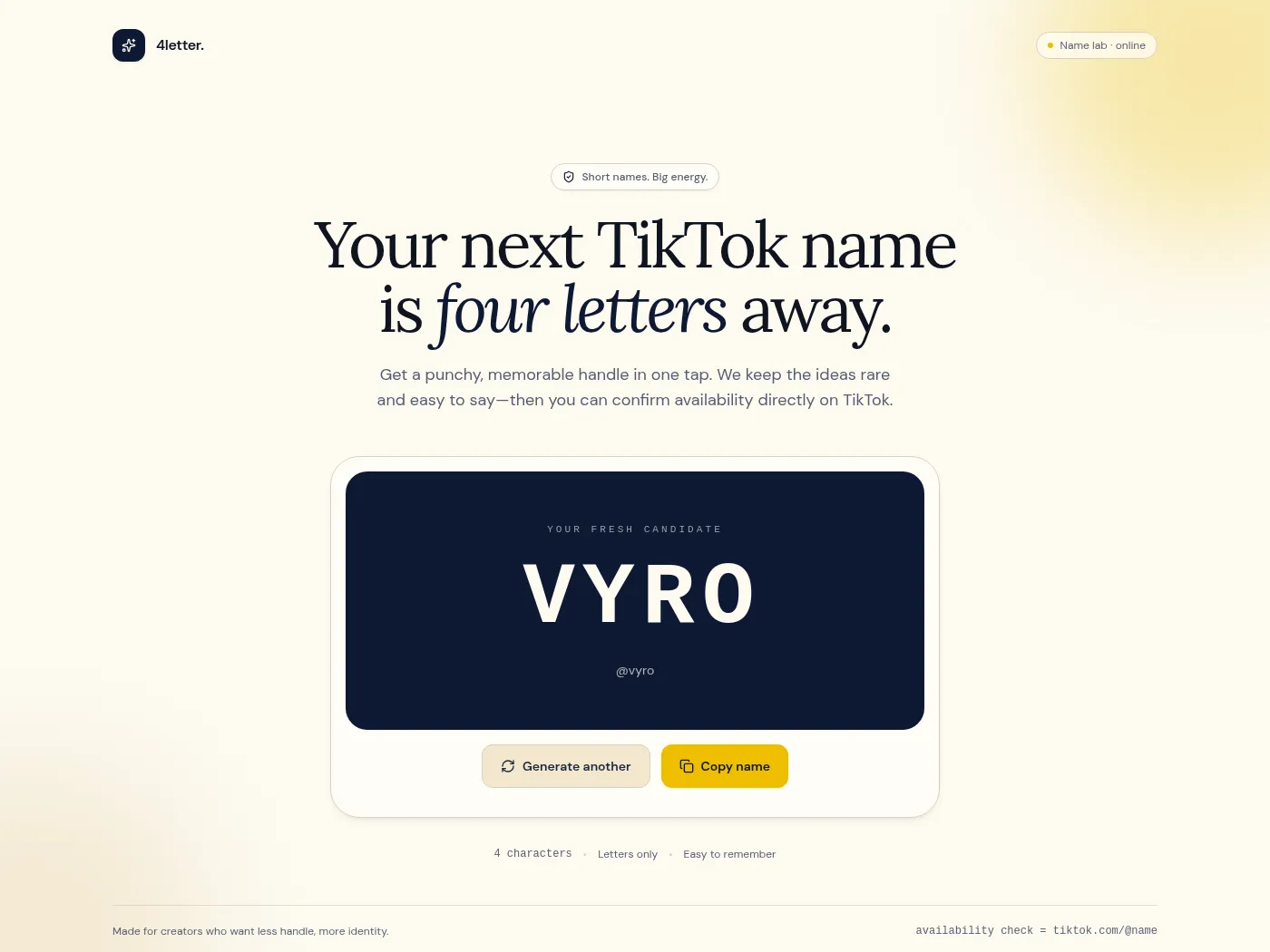 TikTok 4Letter Finder