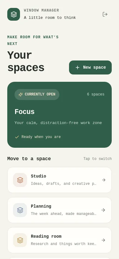 Window Manager Mobile