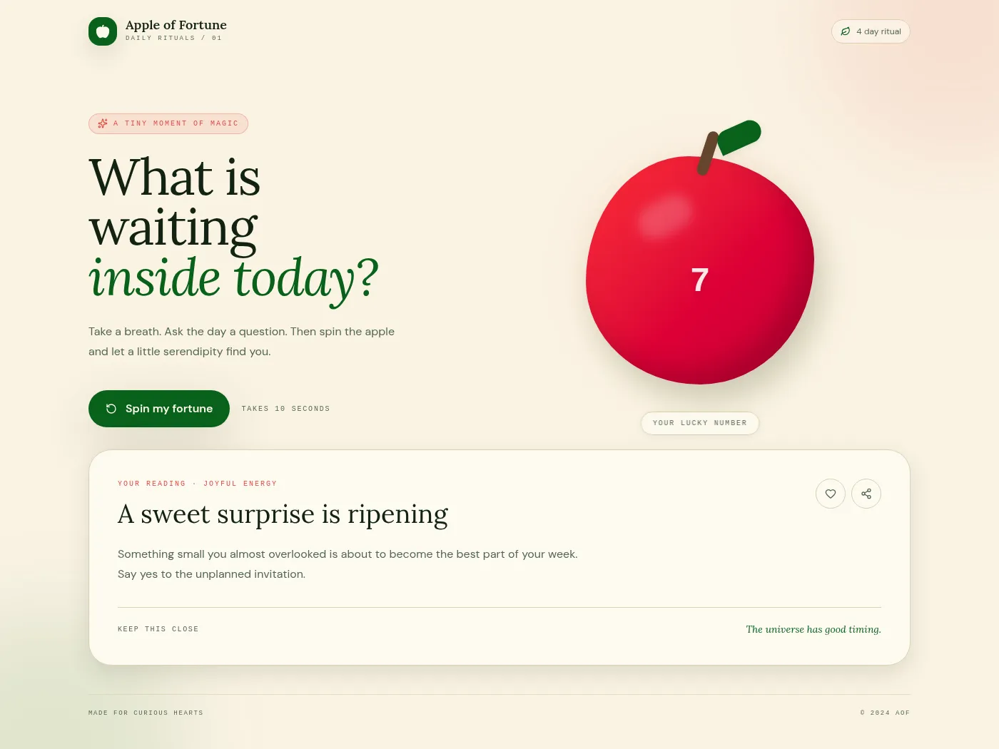 Apple of Fortune Predictor