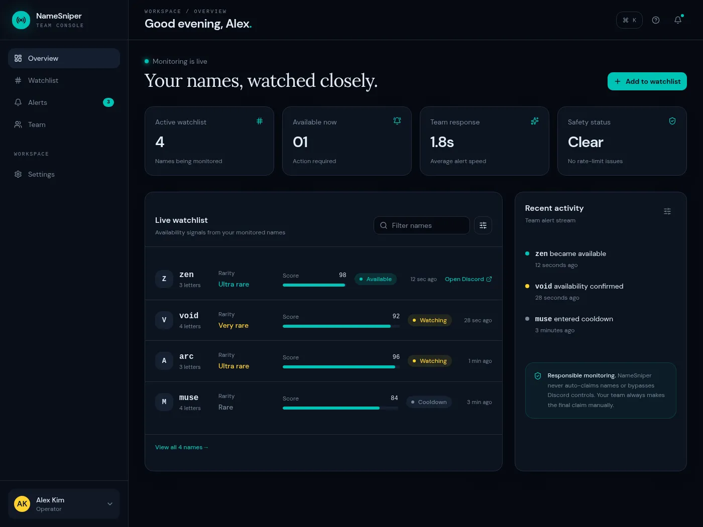 Discord NameSniper