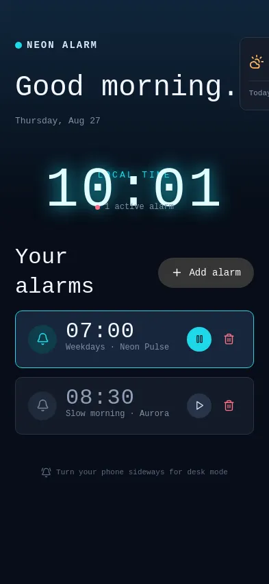 Neon Alarm Clock