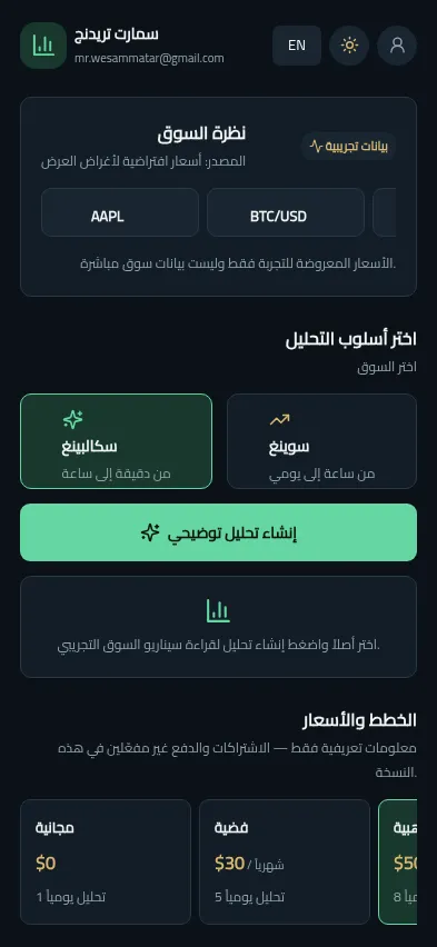 Smart Trading AI App
