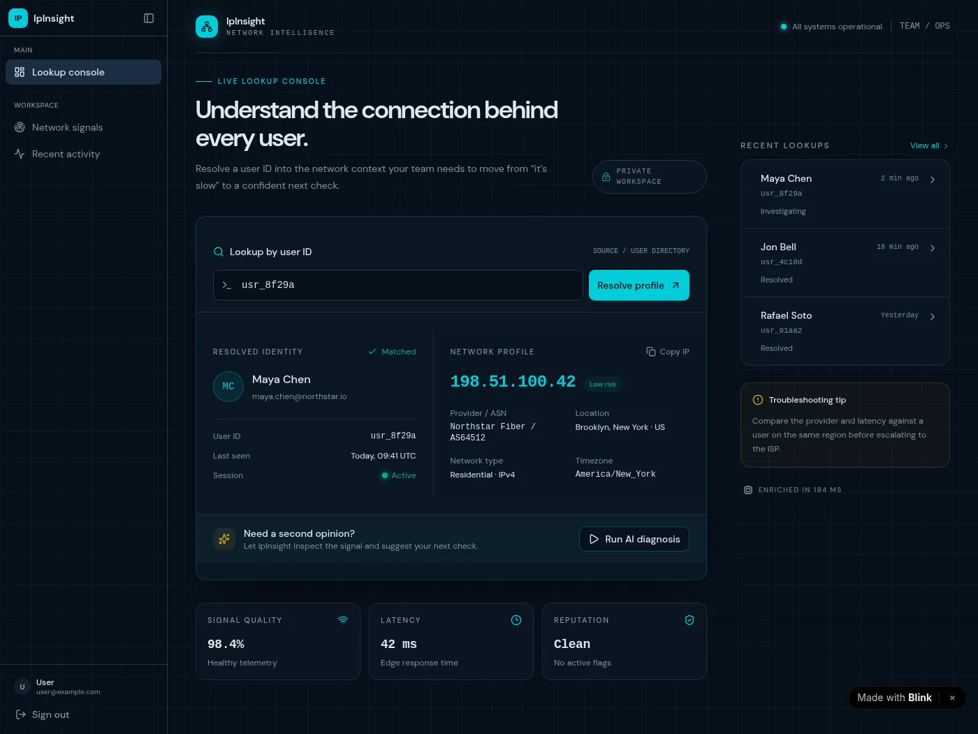 IpInsight AI Dashboard