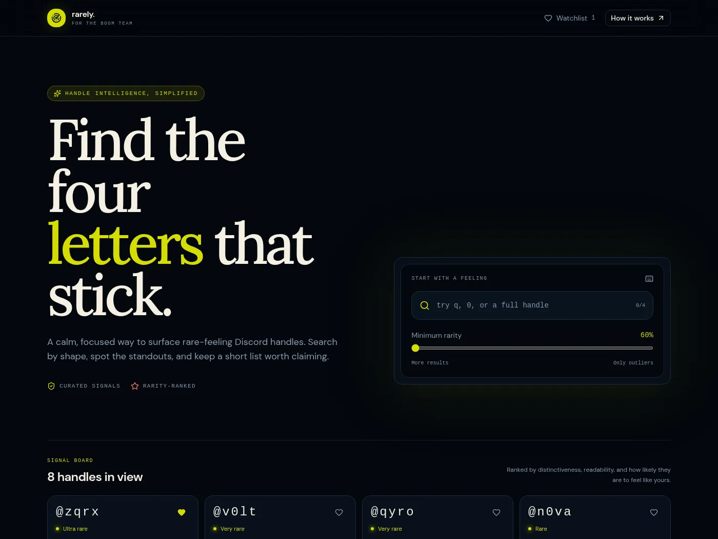 Rare Discord Handle Finder