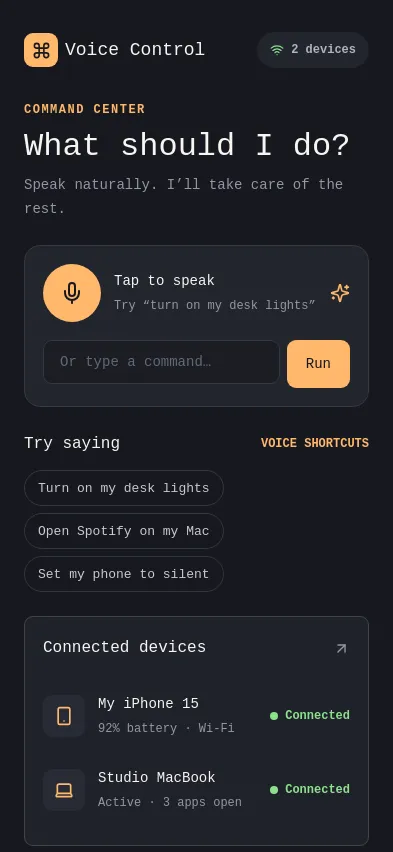 Voice Control Console