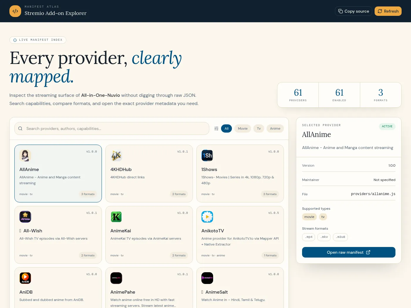 Stremio Add-on Explorer