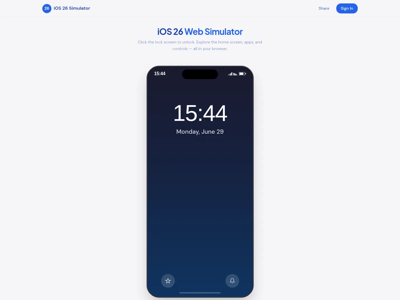 iOS 26 Web Simulator