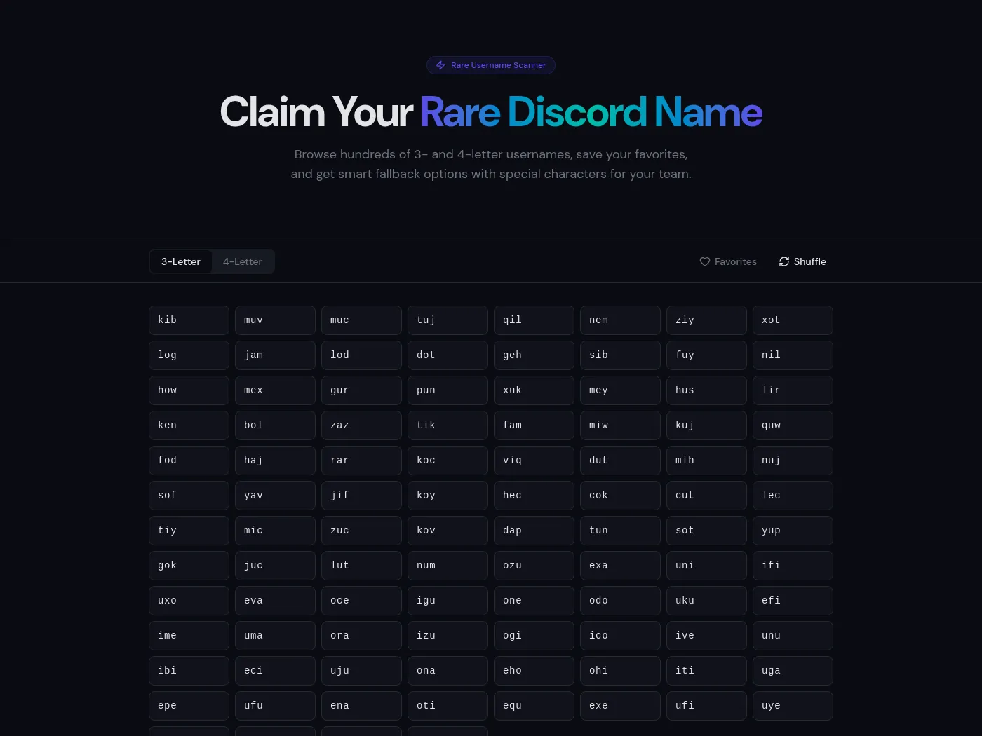 Discord Name Scanner