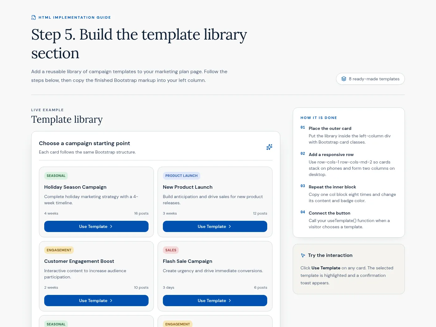 Stepwise HTML Helper