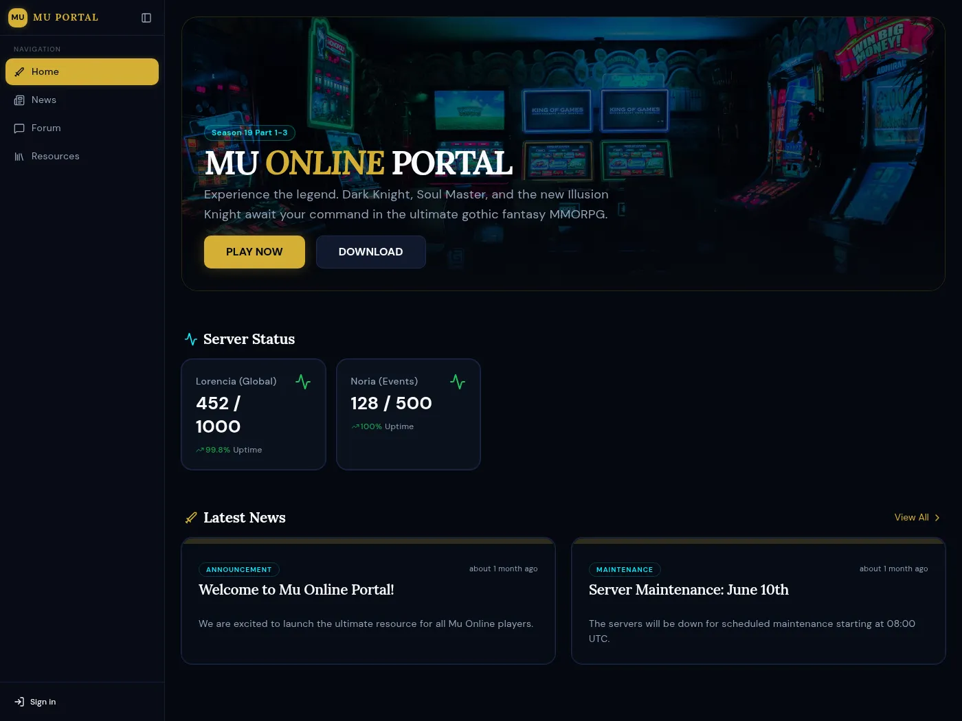 Mu Online Portal