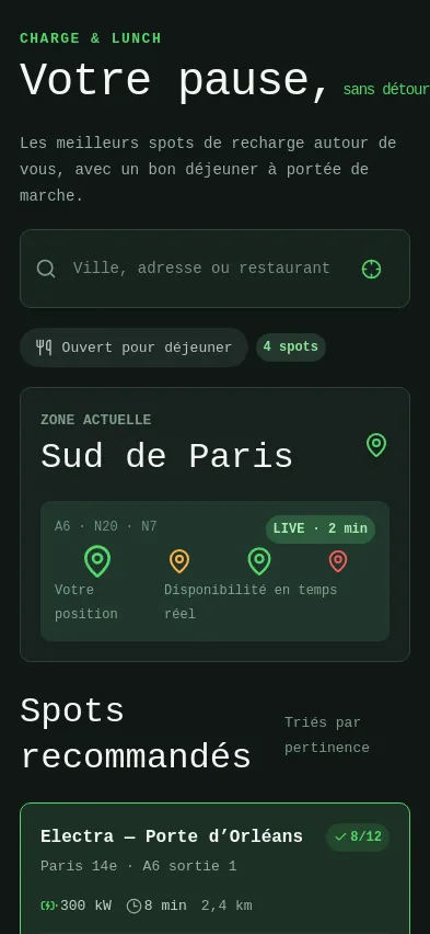 EV Lunch Spot Finder