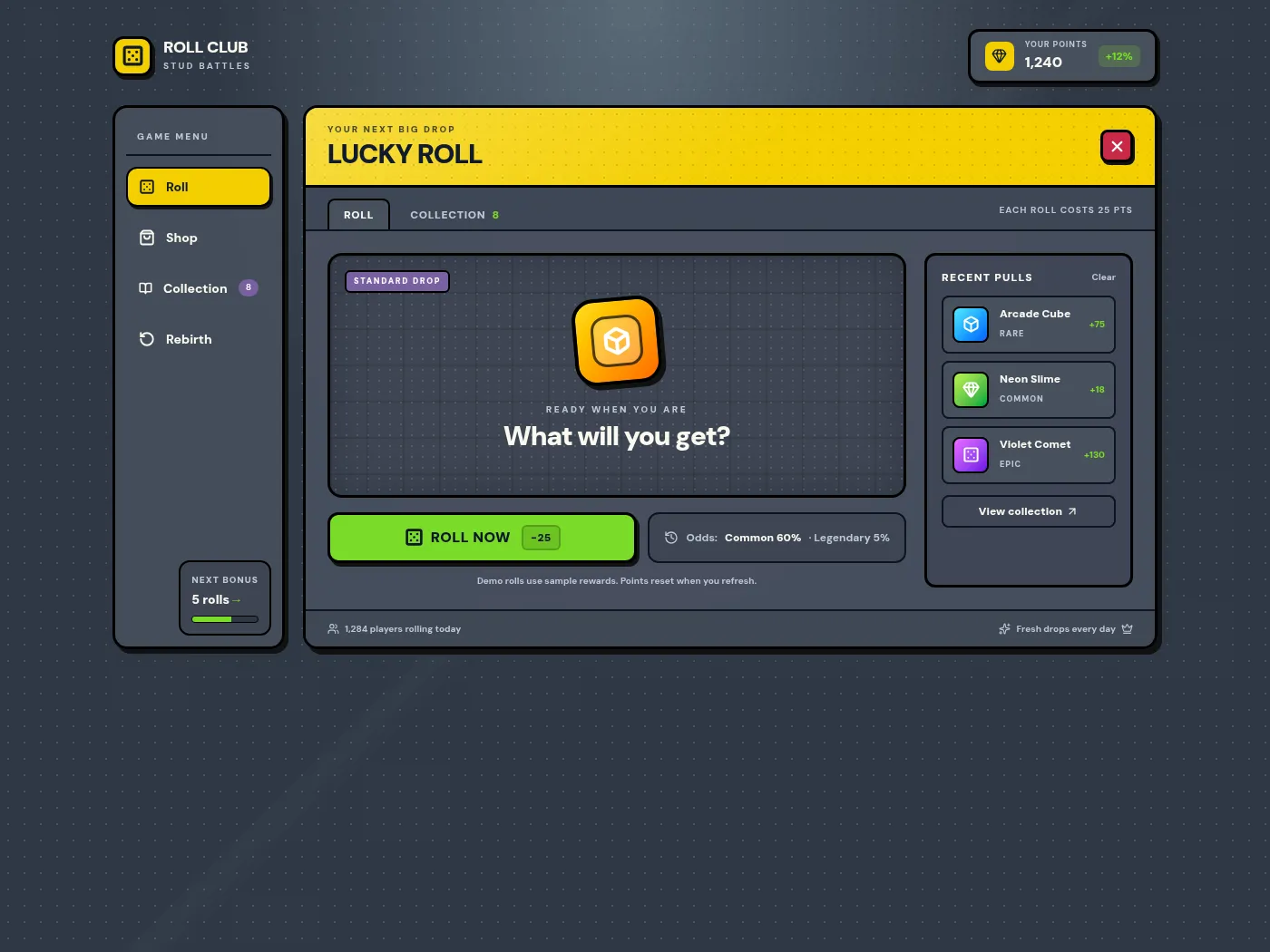Roll UI Redesign