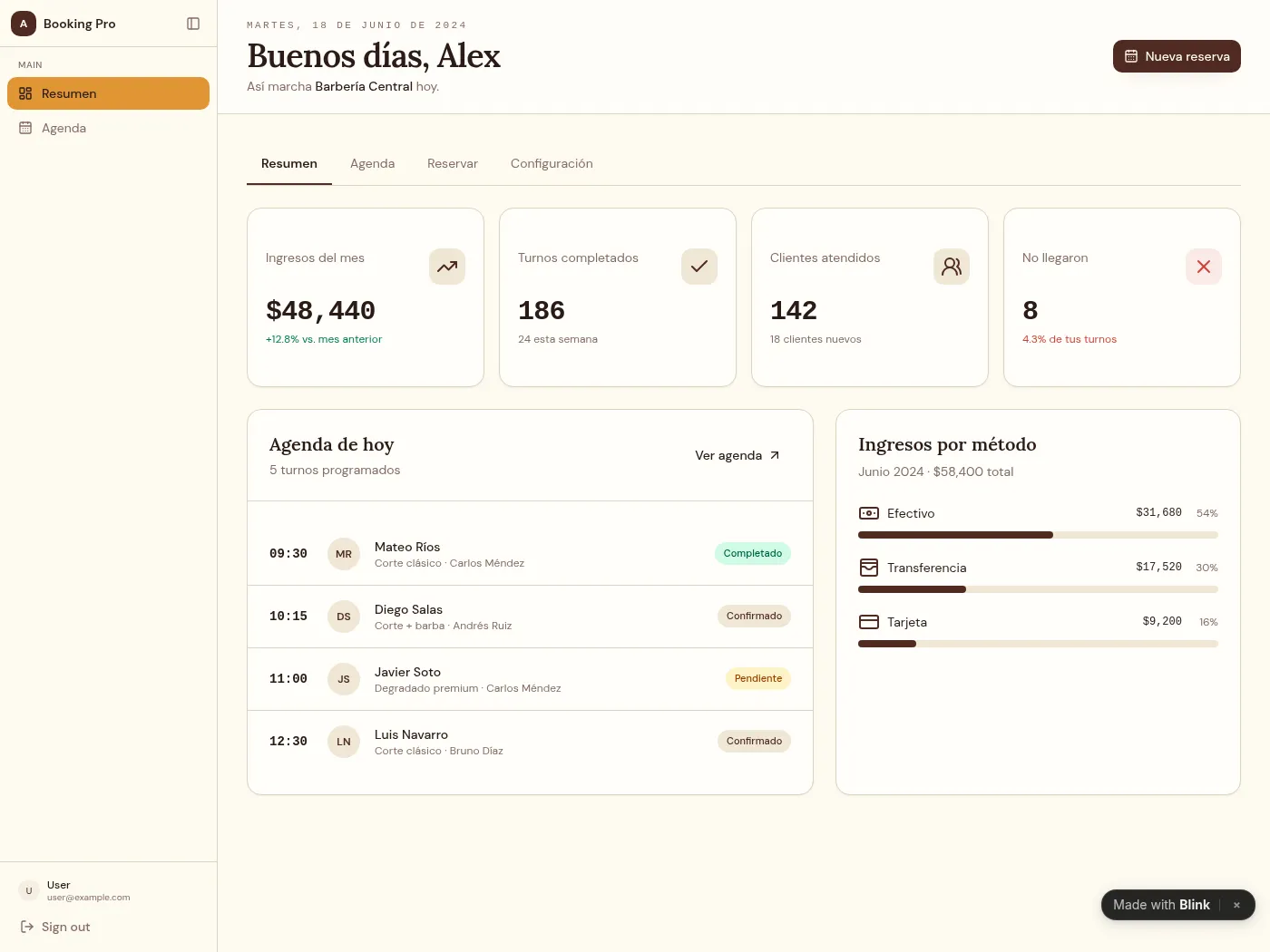 Barbería Booking Pro